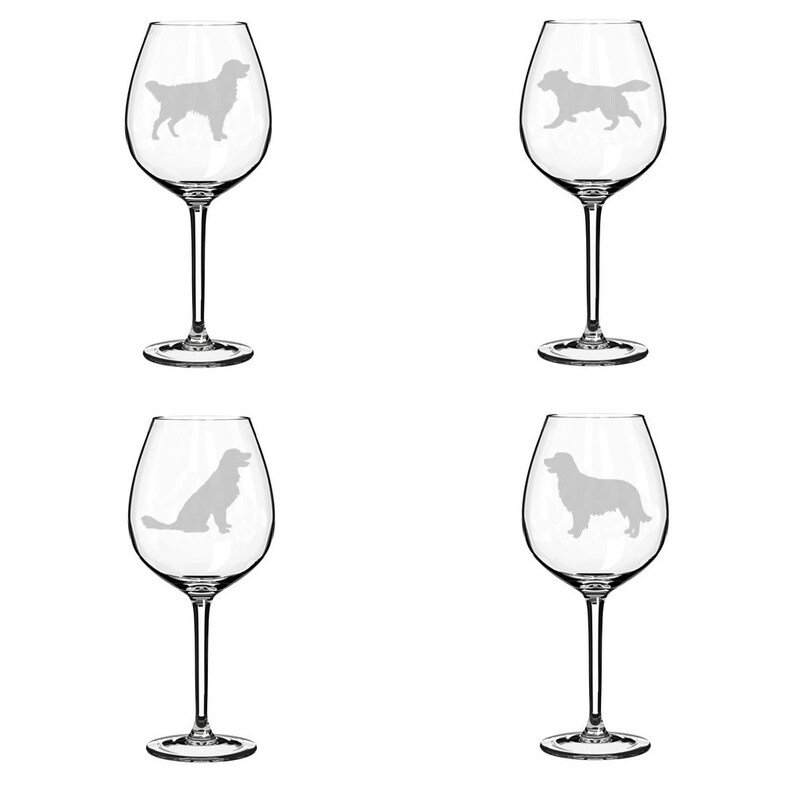 Golden Retriever Collection Set of 4 Wine Glass Stemless or Stemmed Set ...