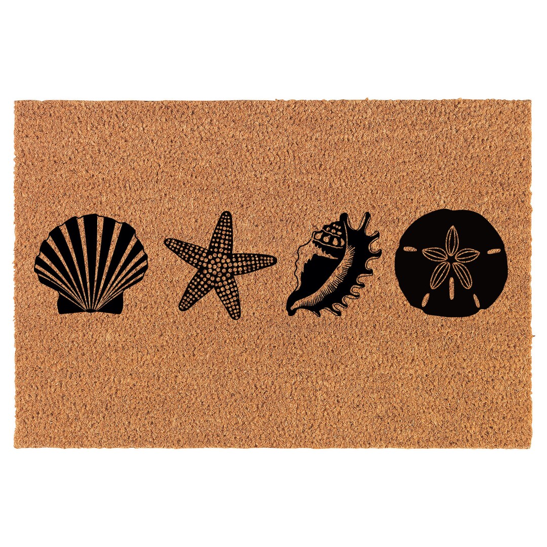 Sea Shore Beach Shells Coir Doormat Door Mat Entry Mat Housewarming ...