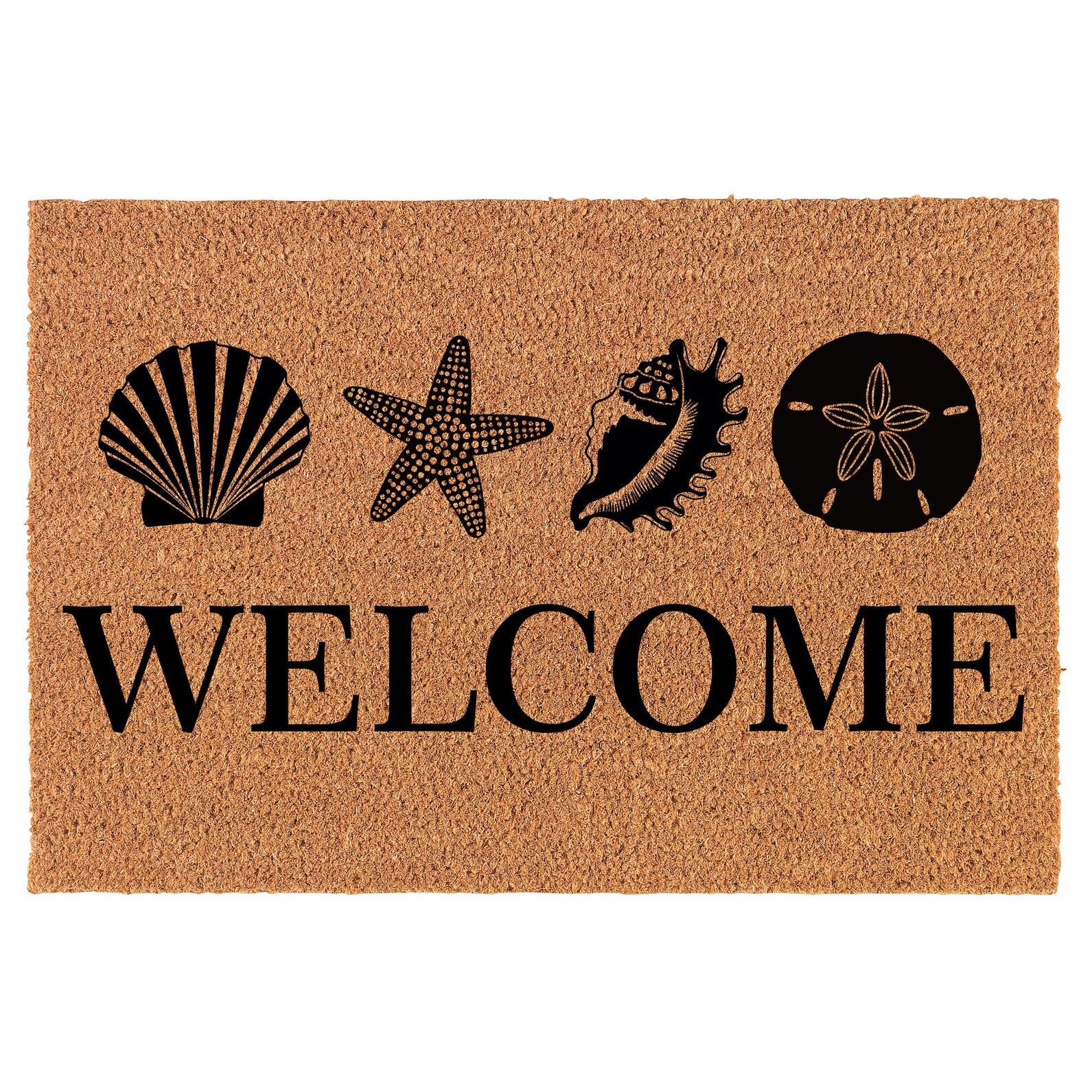 Welcome Shells Beach Coir Doormat Door Mat Entry Mat | Etsy