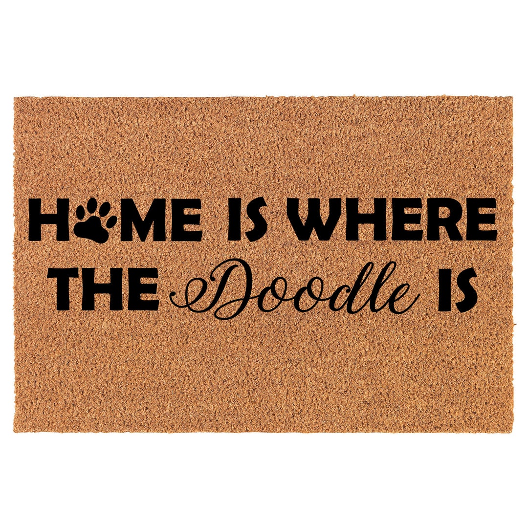 Home is Where the Doodle is Dog Coir Doormat Door Mat Entry Mat ...