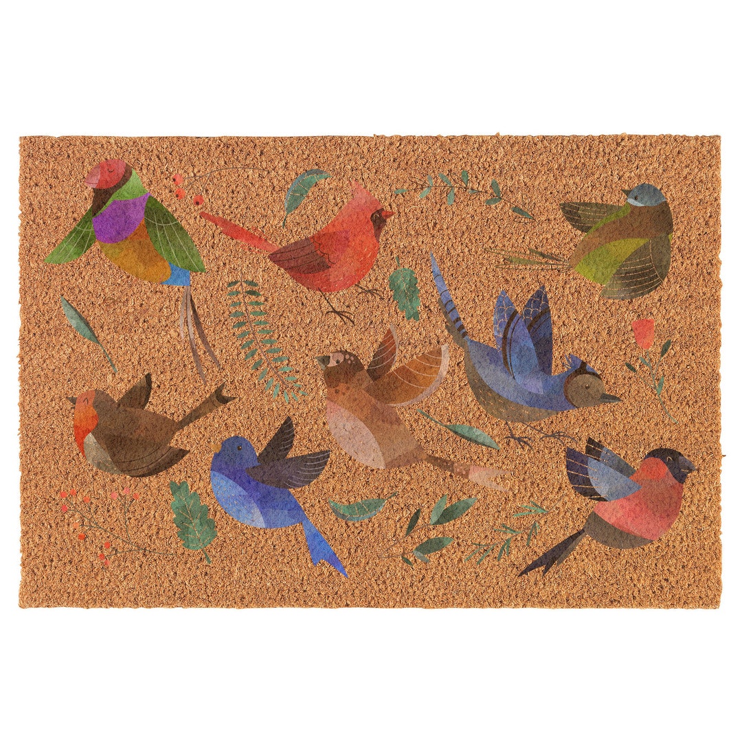 Watercolor Birds Coir Doormat Door Mat Entry Mat Housewarming Gift ...