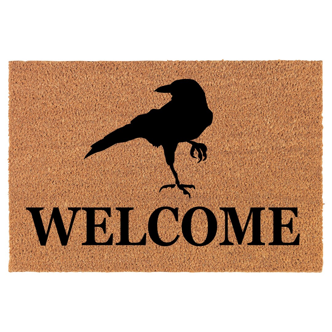 Welcome Crow Raven Blackbird Coir Doormat Door Mat Entry Mat ...