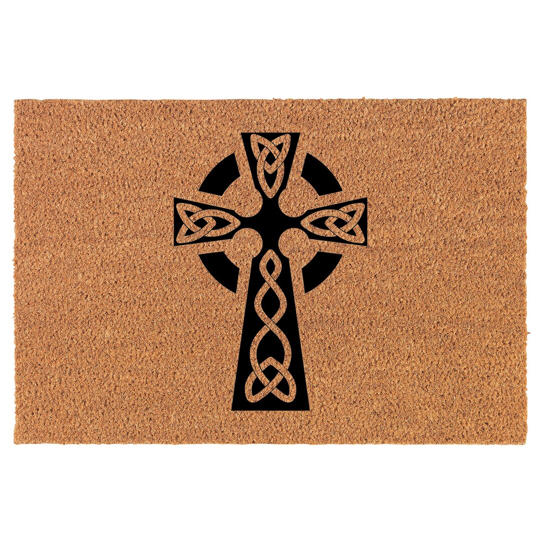 Celtic Cross Coir Doormat Door Mat Housewarming Gift Newlywed Gift ...