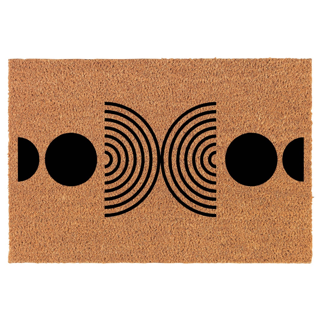 Mid Century Modern Circles Coir Doormat Door Mat Entry Mat Housewarming ...