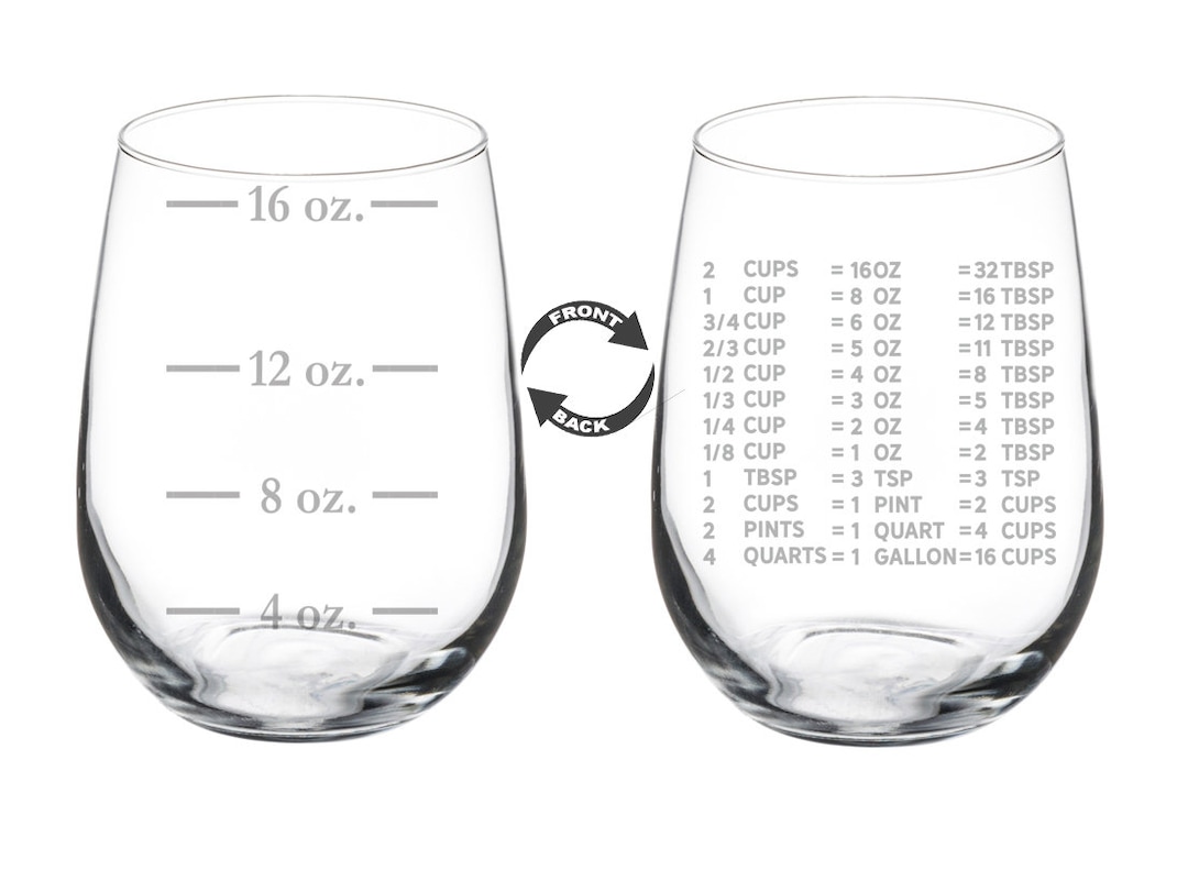 Measuring Cup Liquid Volumes Ounces 2 Sided Kitchen Conversion Chart ...