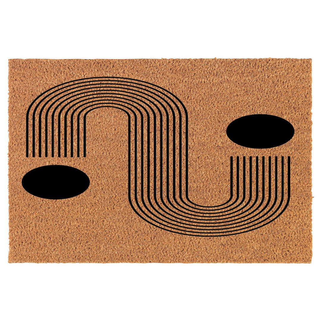 Mid Century Modern V2 Coir Doormat Door Mat Entry Mat Housewarming Gift ...