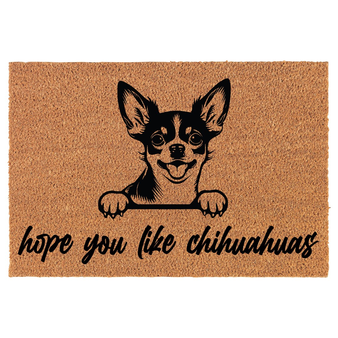 Hope You Like Chihuahuas Peeking Chihuahua Coir Doormat Door Mat Entry ...