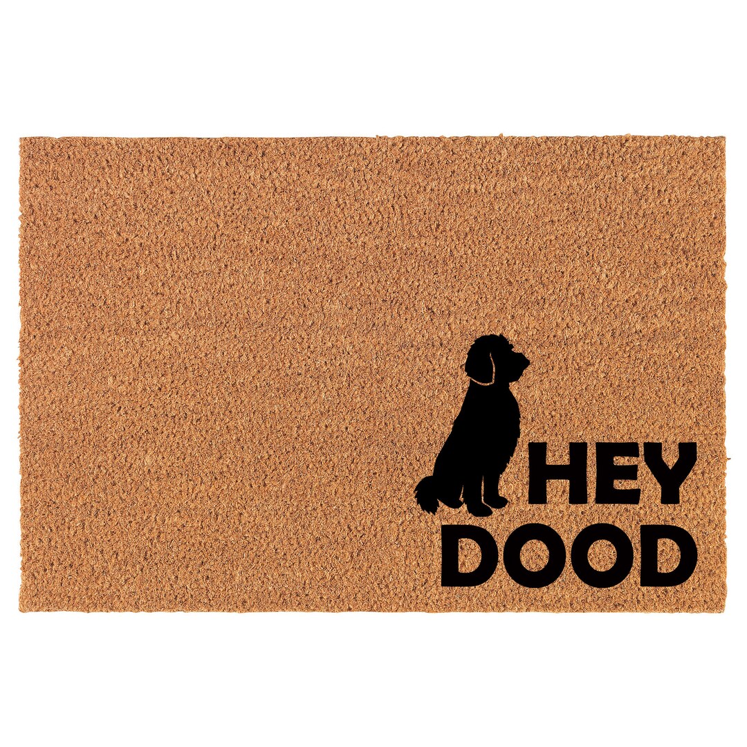 Hey Dood CORNER Doodle Dog Funny Coir Doormat Door Mat Entry Mat ...