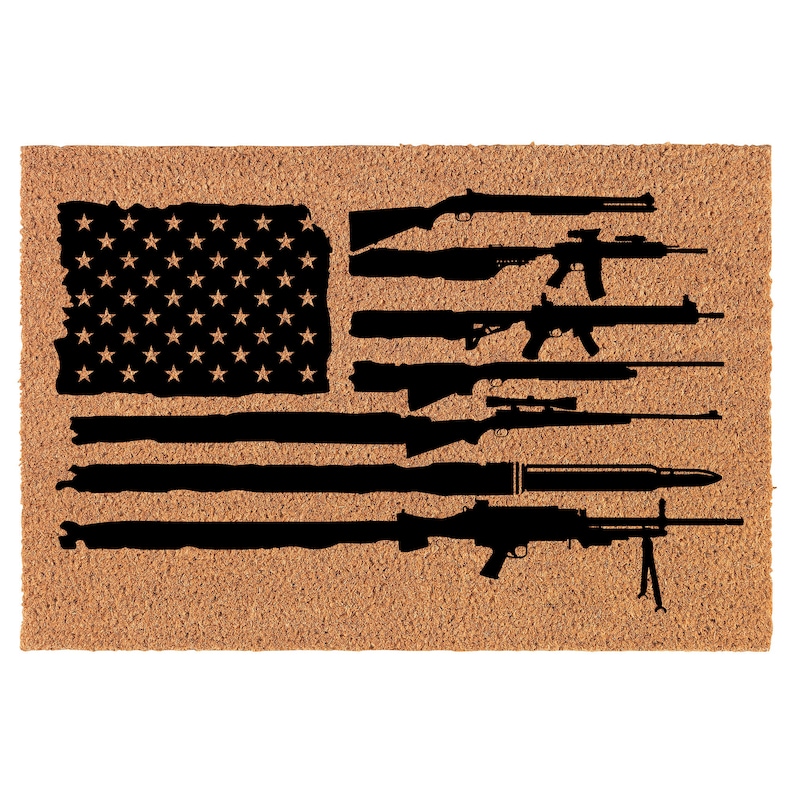 American Flag Made With Guns Coir Doormat Door Mat - Etsy