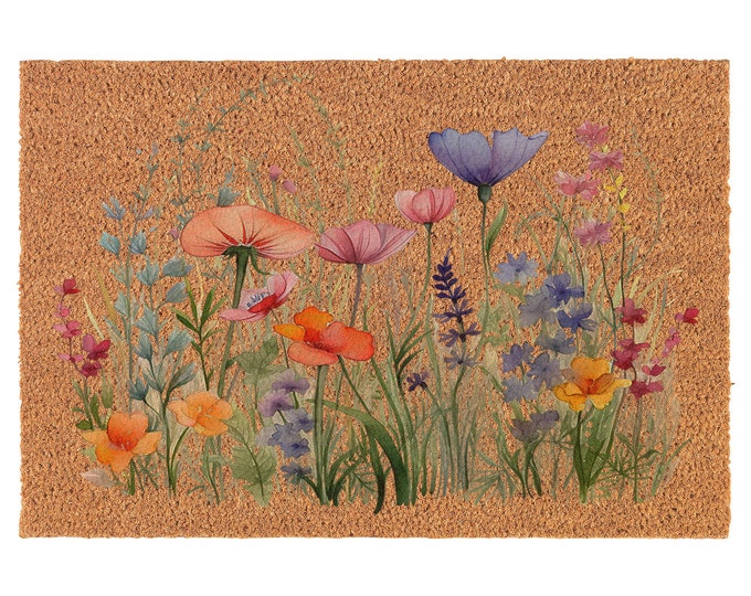 Pink and White Flowers Doormat | Spring Doormat | Spring Porch Decor ...