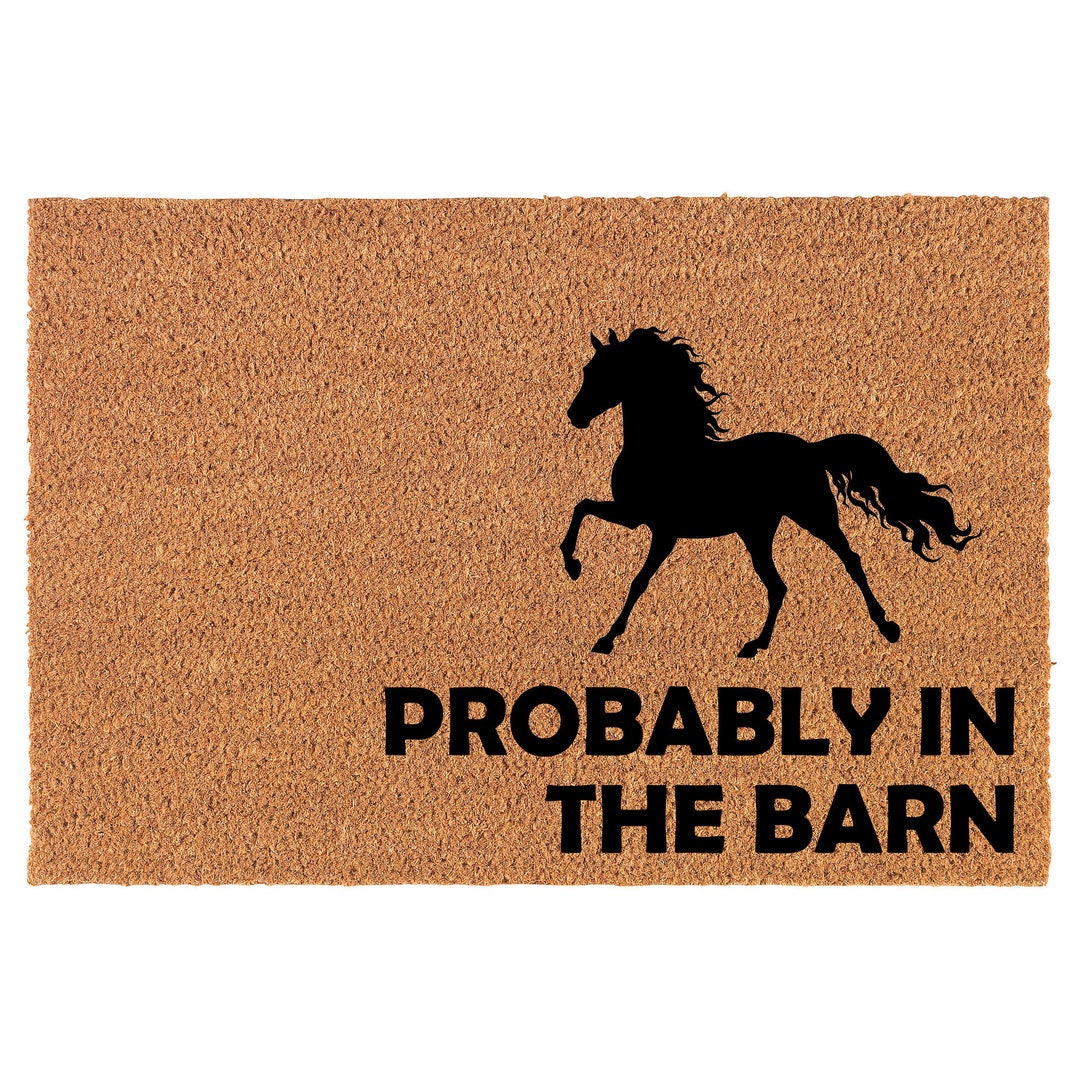 Probably in the Barn Horse CORNER Coir Doormat Door Mat Entry Mat ...