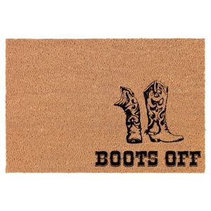 Boots off CORNER Cowboy Cowgirl Boots Ranch Farm Country Coir Doormat ...
