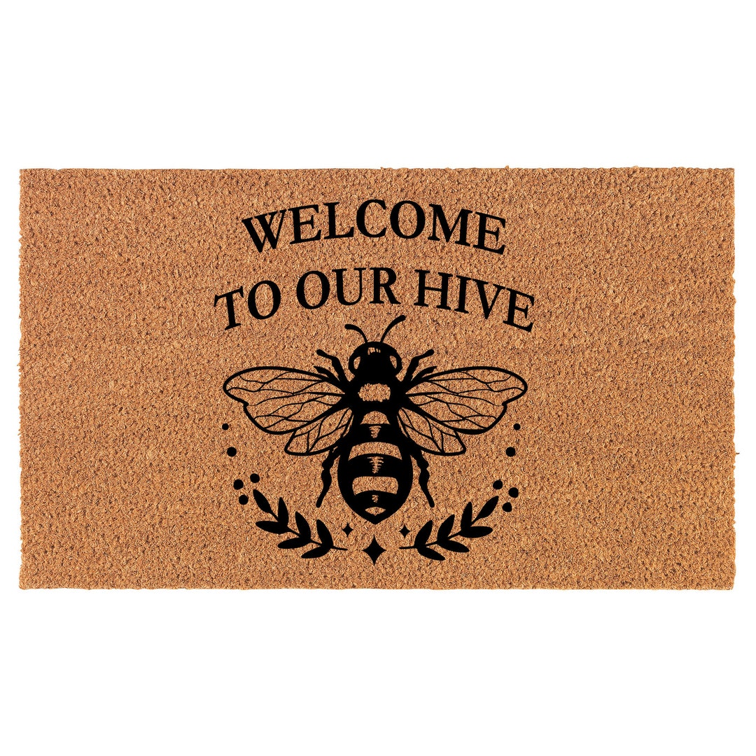 Welcome to Our Hive Honey Bee Coir Doormat Door Mat Entry Mat ...