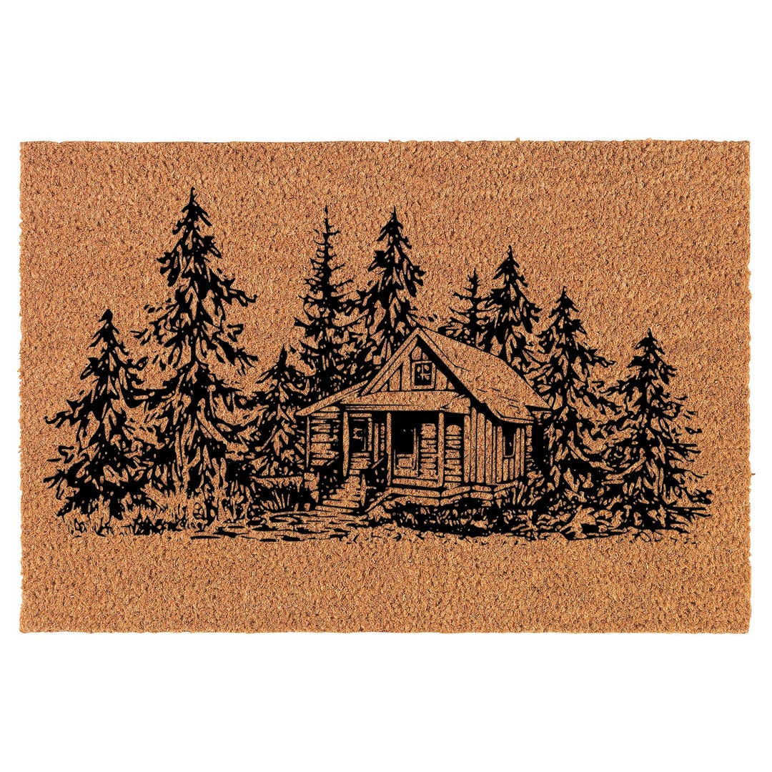 Cabin in the Woods Forest Coir Doormat Door Mat Housewarming Gift ...