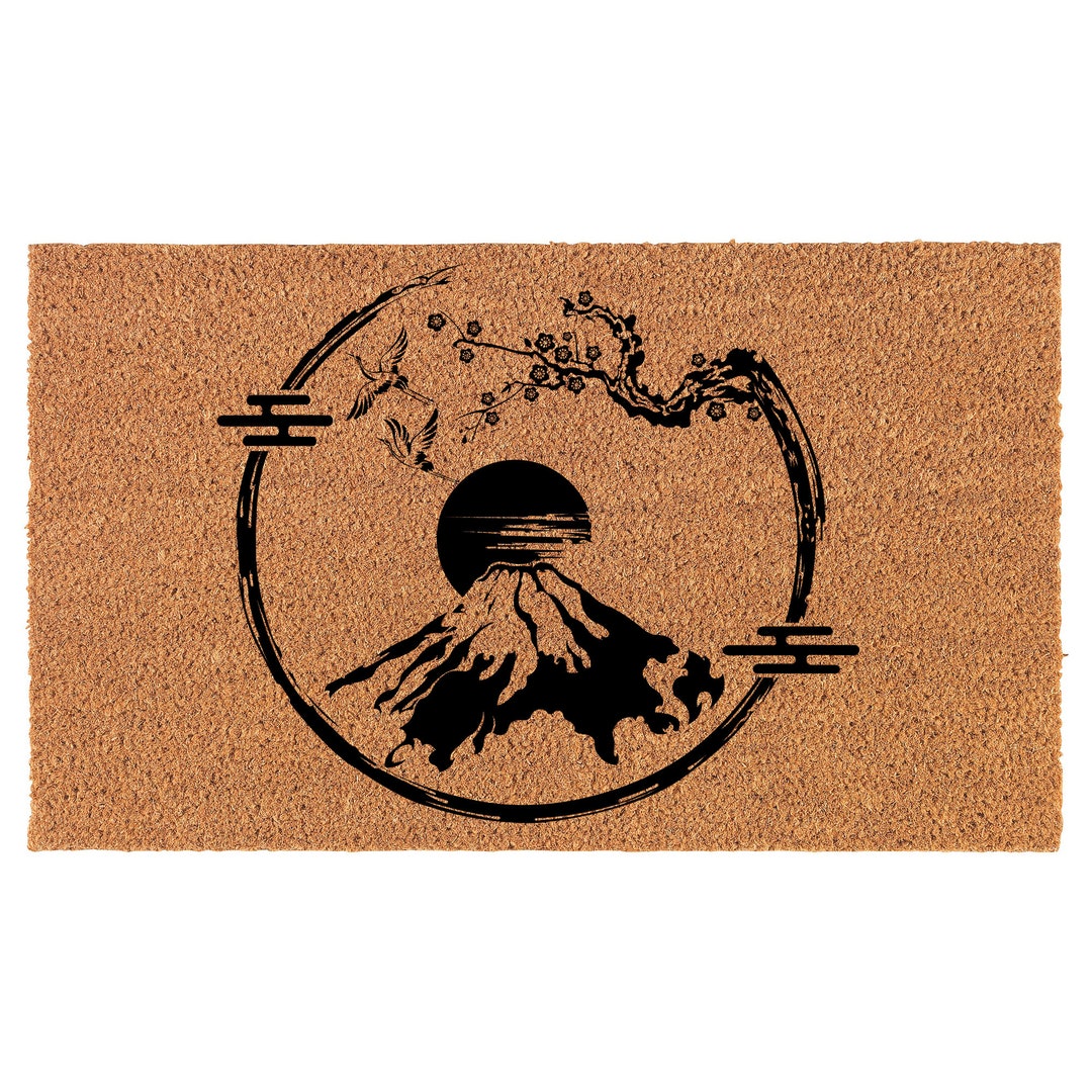 Mount Fuji Mountain and Sunset Coir Doormat Door Mat Entry Mat ...