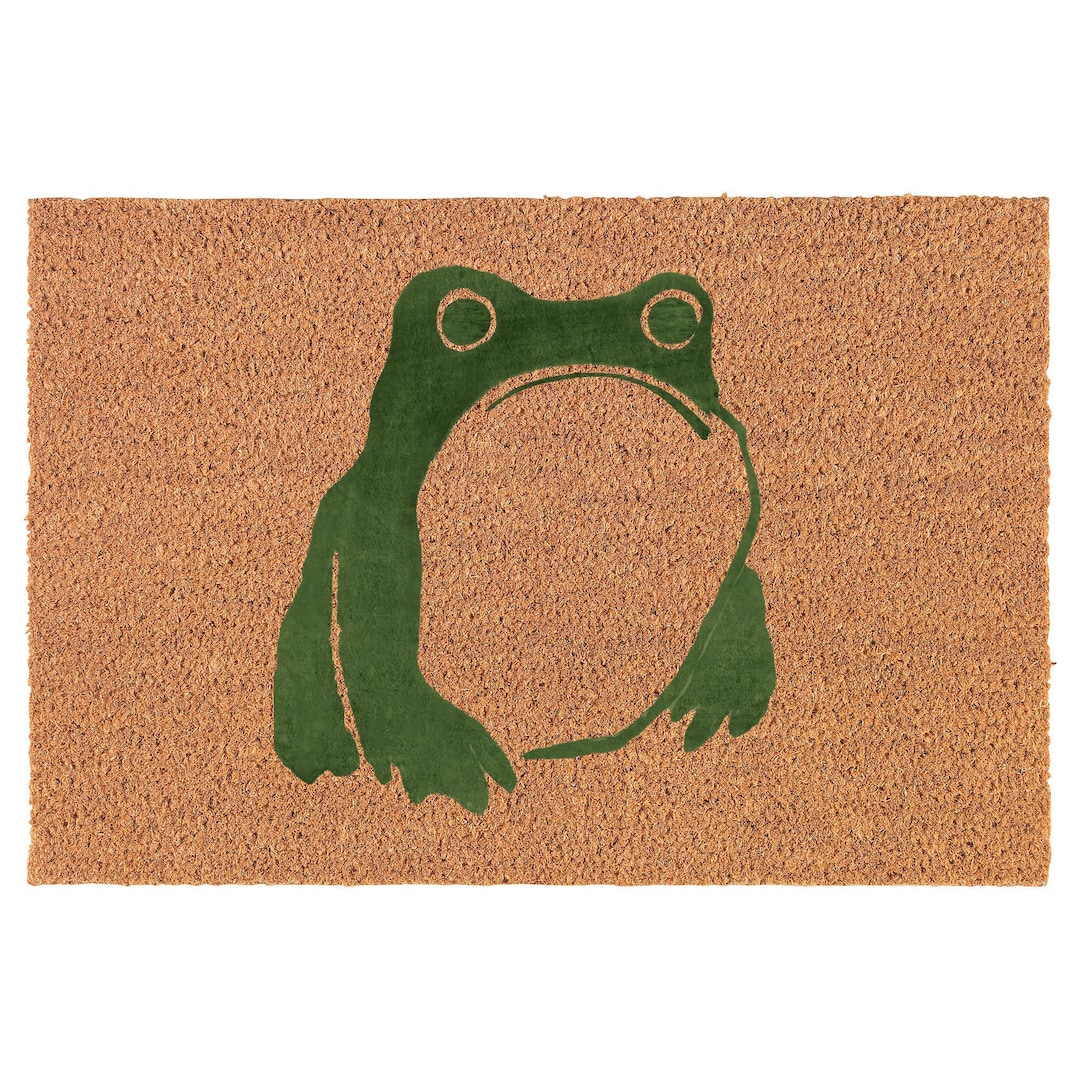 Japanese Matsumoto Hoji Frog Green Coir Doormat Door Mat Housewarming ...