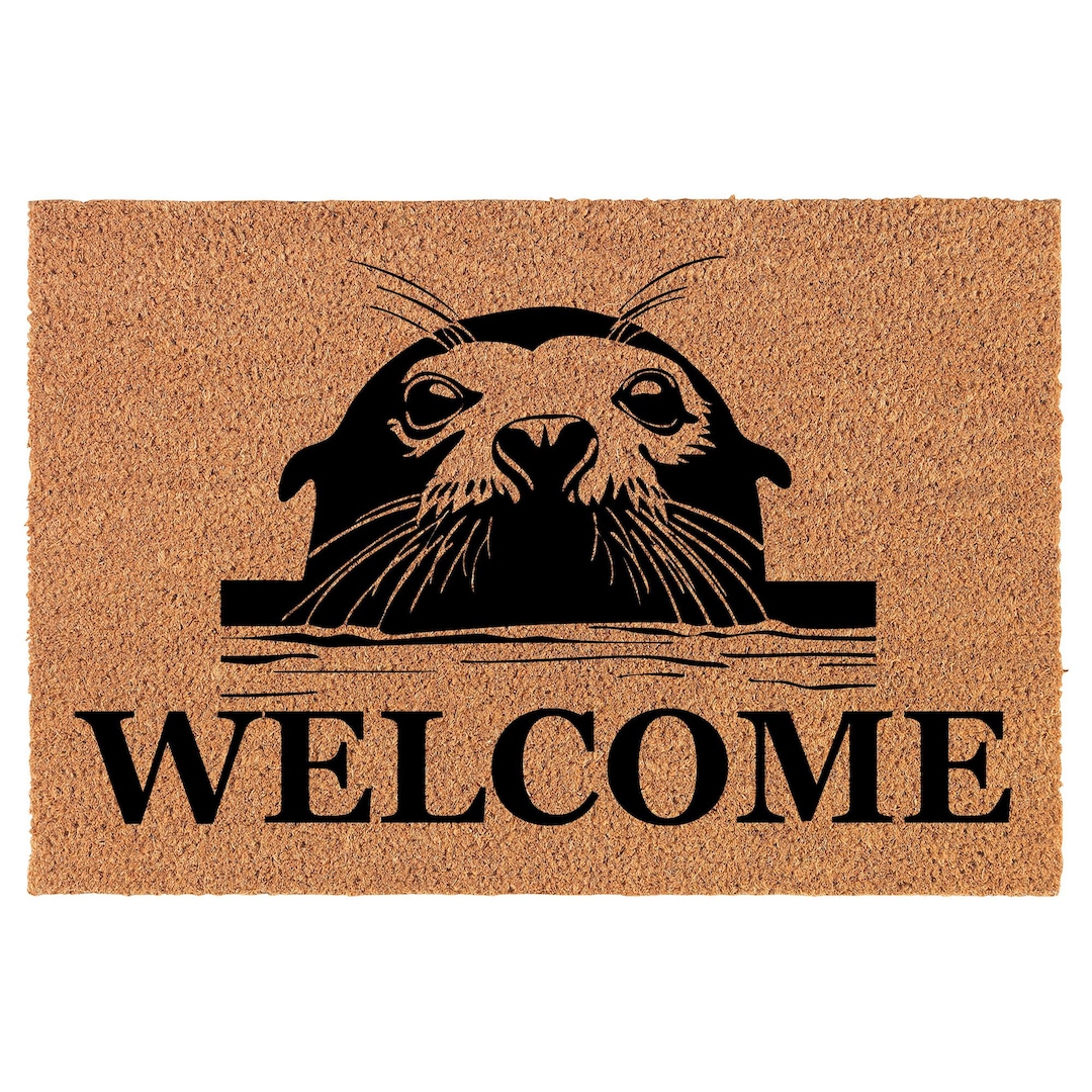 Welcome Peeking Otter Coir Doormat Door Mat Housewarming Gift Newlywed ...