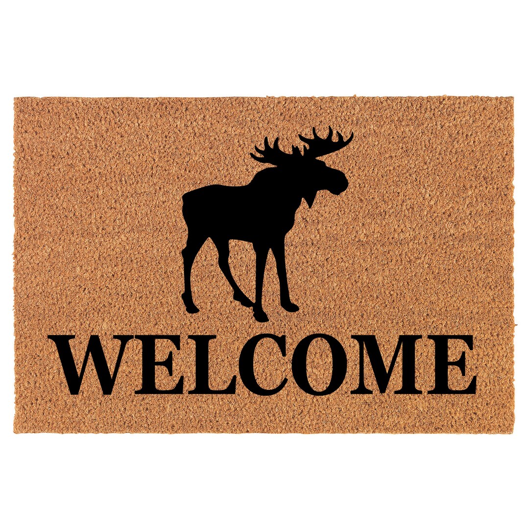 Welcome Moose Coir Doormat Door Mat Entry Mat Housewarming Gift Wedding ...