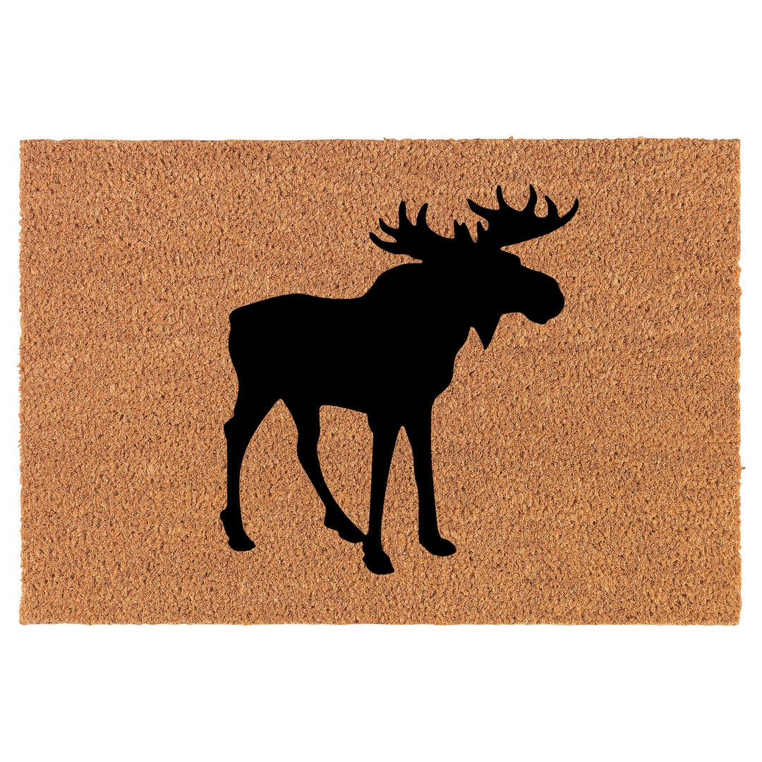 Moose Coir Doormat Door Mat Entry Mat Housewarming Gift Newlywed Gift ...
