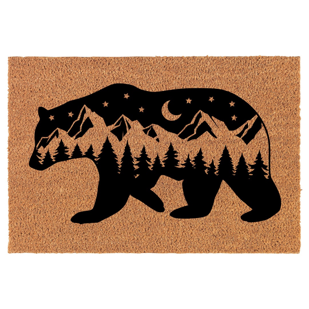 Bear Mountains Forest Cabin Coir Doormat Door Mat Entry Mat ...