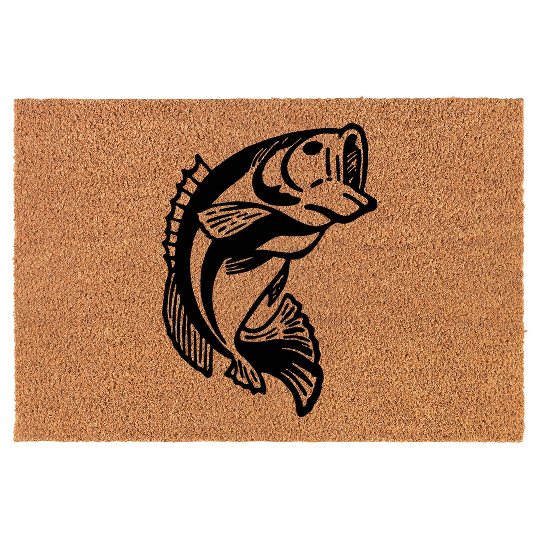 Bass Fish Coir Doormat Door Mat Housewarming Gift Newlywed Gift Wedding ...