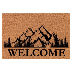 Welcome Forest With Mountains Coir Doormat Door Mat Entry Mat ...