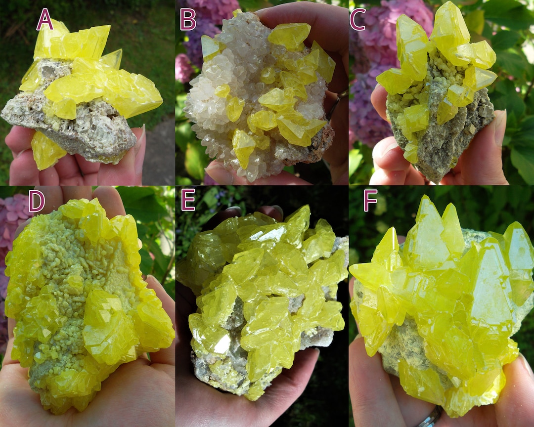 Sulfur Crystal, Sulfur Cluster, Crystal Gift Idea, Raw Sulphur, Energy ...