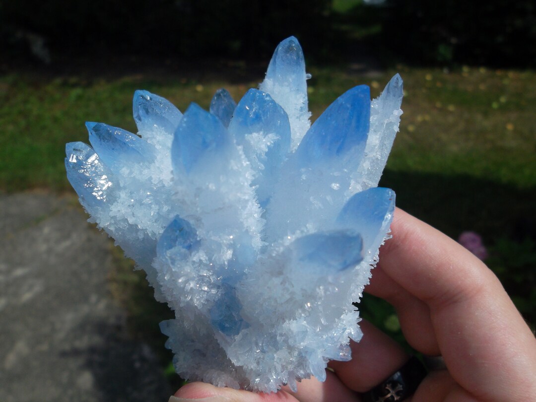 Quarzo fantasma Idea regalo originale Cluster di quarzo blu - Etsy Italia