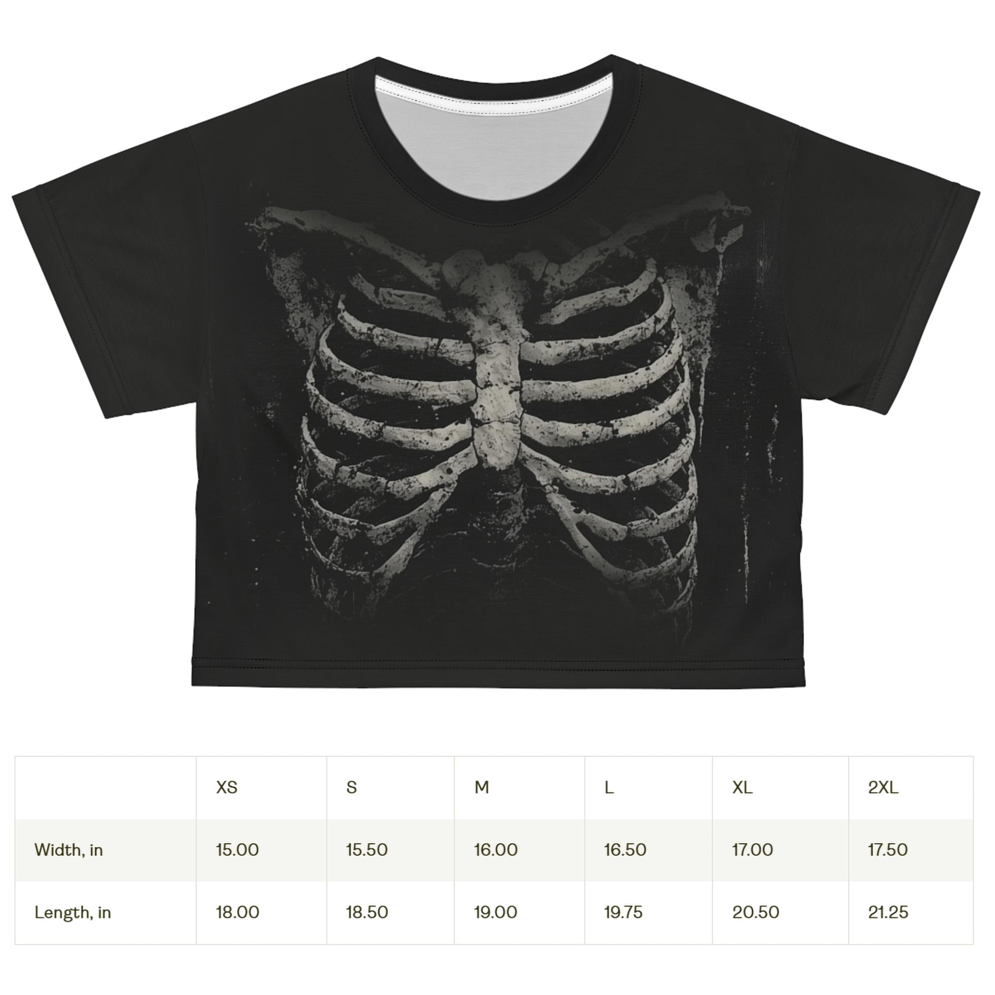 Gothic Skeleton Rib Cage Crop Top: Grunge Alt Fashion Tee - Etsy