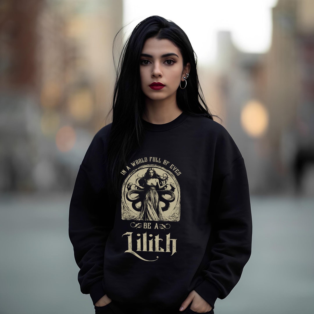 Lilith Goth Sweatshirt, Celestial Snake, Dark Goddess, Witchcraft ...