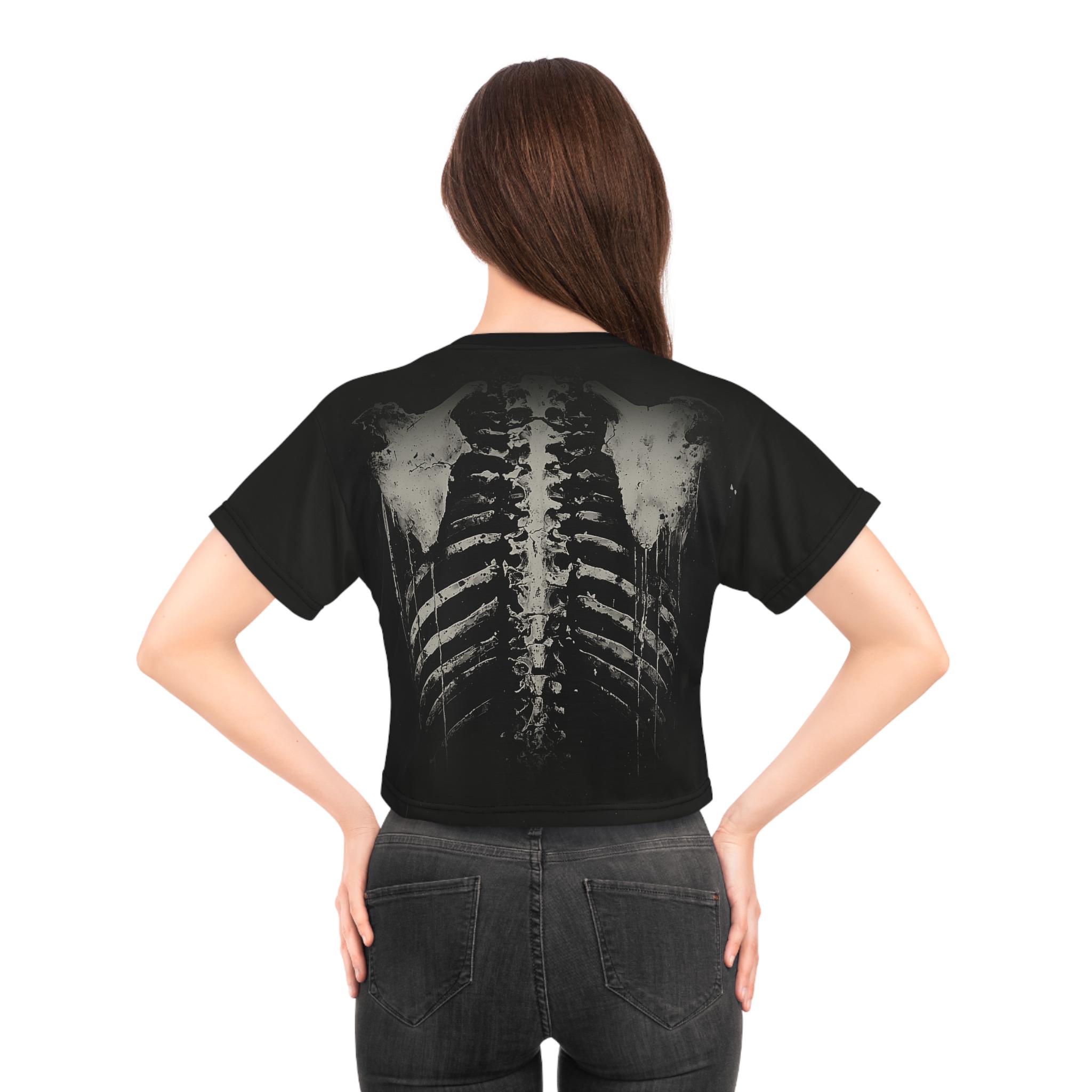 Gothic Skeleton Rib Cage Crop Top: Grunge Alt Fashion Tee - Etsy
