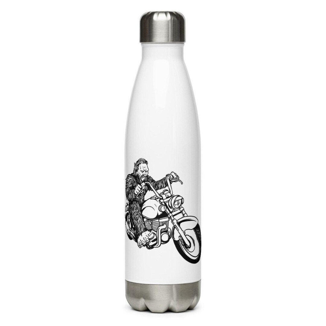 Bigfoot Biker Motorcycle Water Bottle, Stainless Steel Water Bottle ...