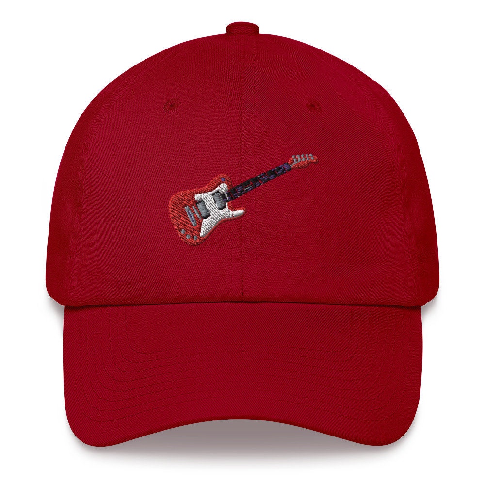 Electric Guitar Hat, Embroidered Rocker Guitar Dad Hat - Etsy