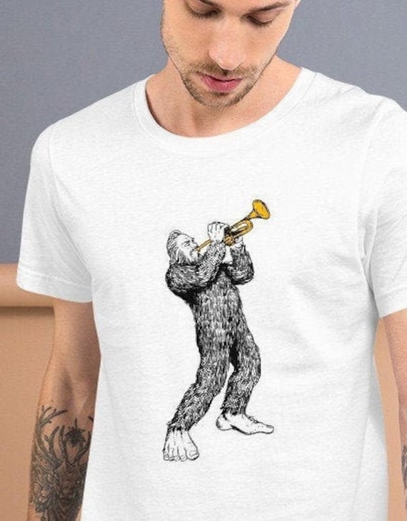 Bigfoot Trumpet Shirt Bigfoot Sasquatch Yeti Trumpet Player - Etsy