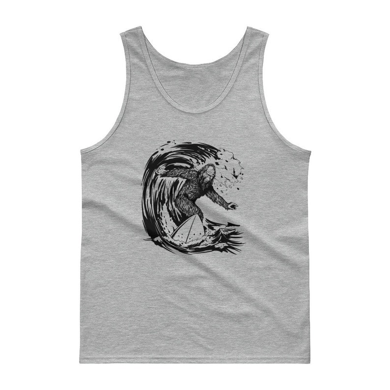 Surfing Bigfoot Tank Top, Sasquatch Gorilla Surfer - Etsy