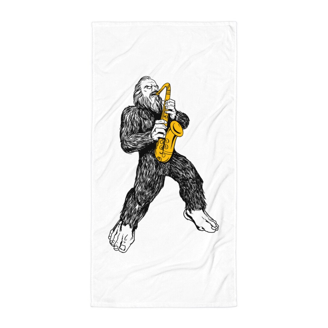 Towel Jazz Bigfoot Yeti Sasquatch With Sax - Etsy