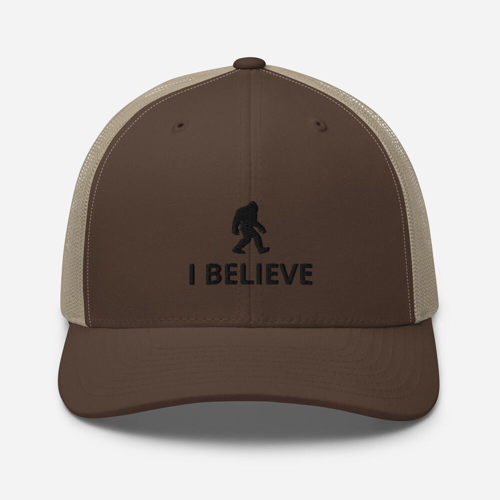 Bigfoot Sasquatch Cap, Yeti , I Believe Trucker Hat, Embroidered ...