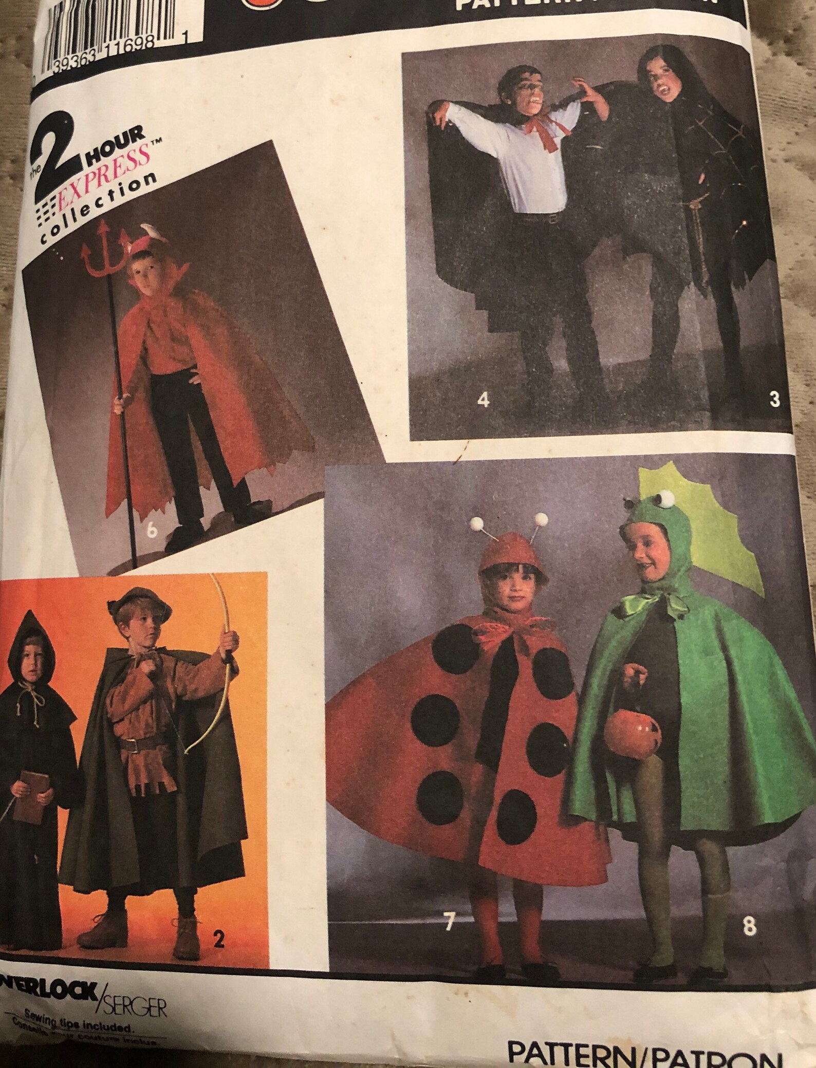 Costume Child’s Simplicity Pattern 7470 Sz A 3-8 Sm-lg Halloween Devil ...