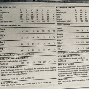 New Look Pattern 6779 Misses Sz A 8 10 12 14 16 18 Jersey Knit Pullover ...