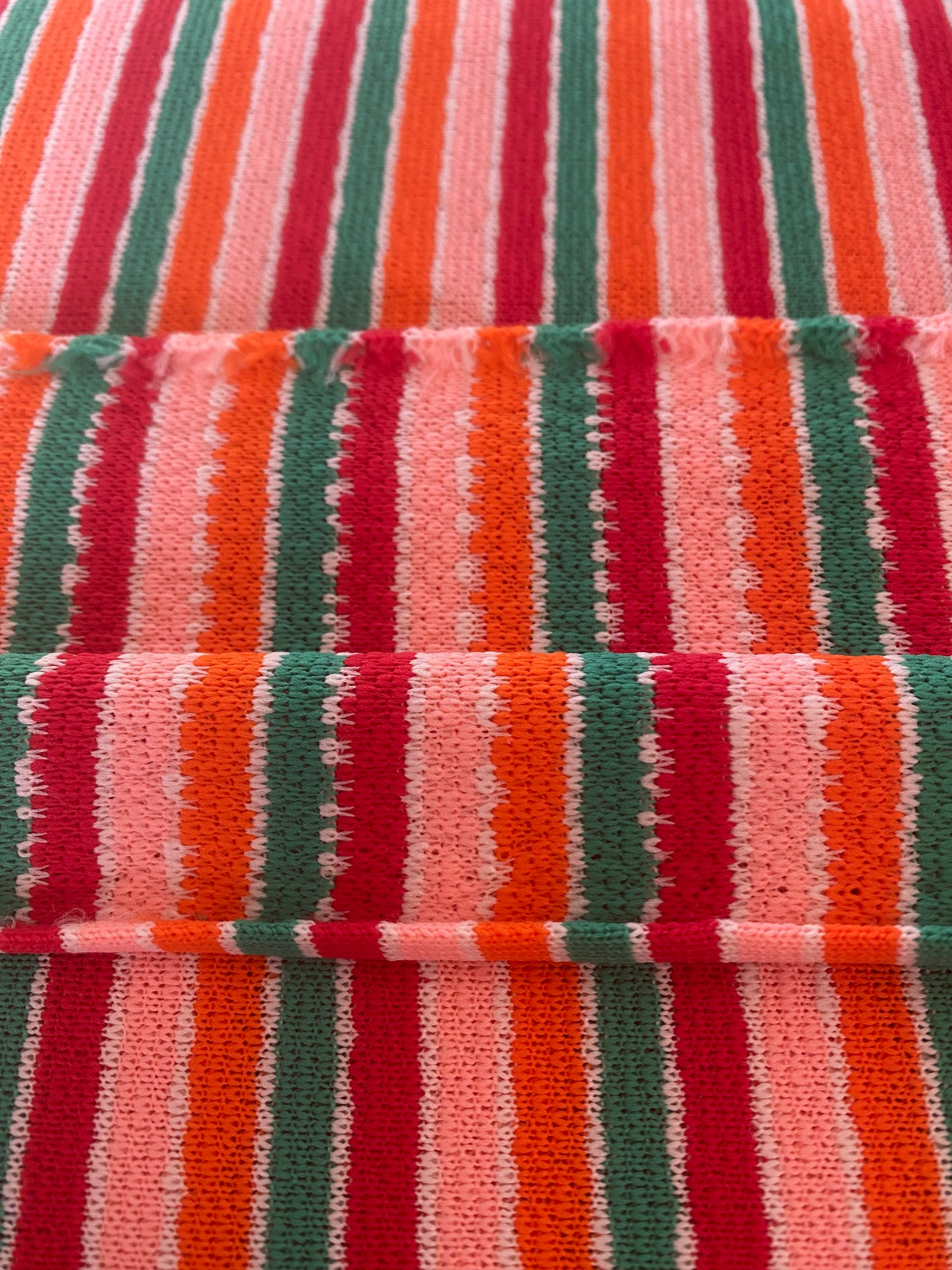 Acrylic Blend Knit Striped Multi Colored Fabric 54 Inches Long X 60 in ...
