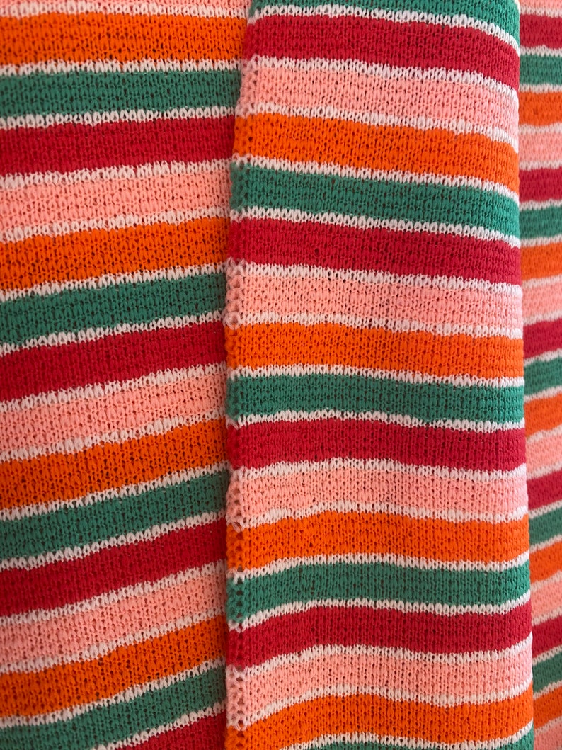 Acrylic Blend Knit Striped Multi Colored Fabric 54 Inches Long X 60 in ...