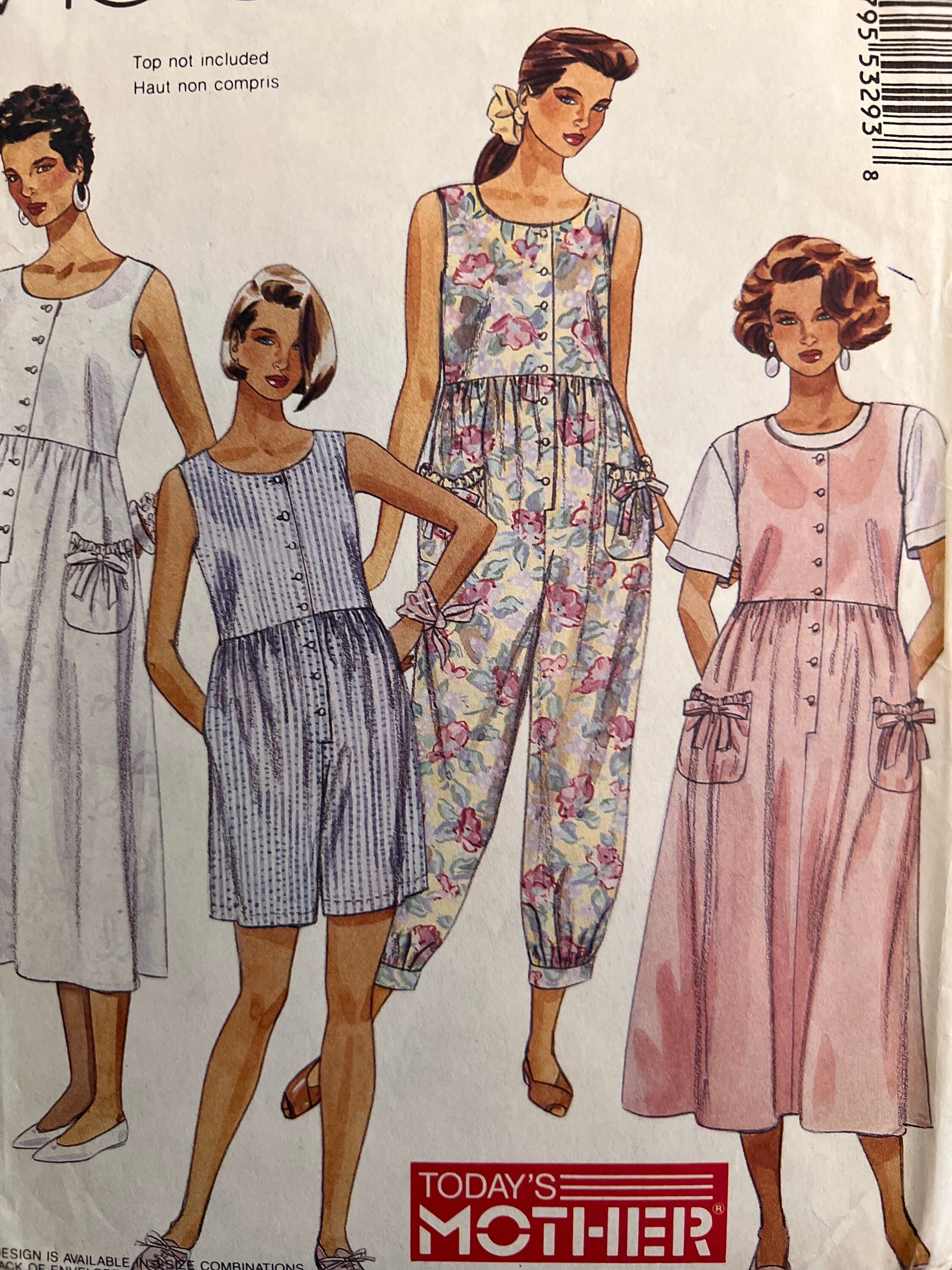 90s Mccalls 5329 Maternity Sewing Pattern Misses Sz 10 12 14 Sundress ...