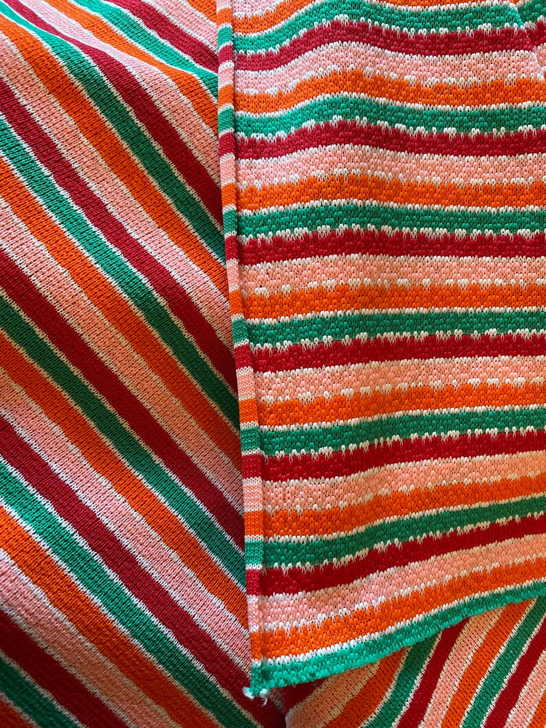 Acrylic Blend Knit Striped Multi Colored Fabric 54 Inches Long X 60 in ...