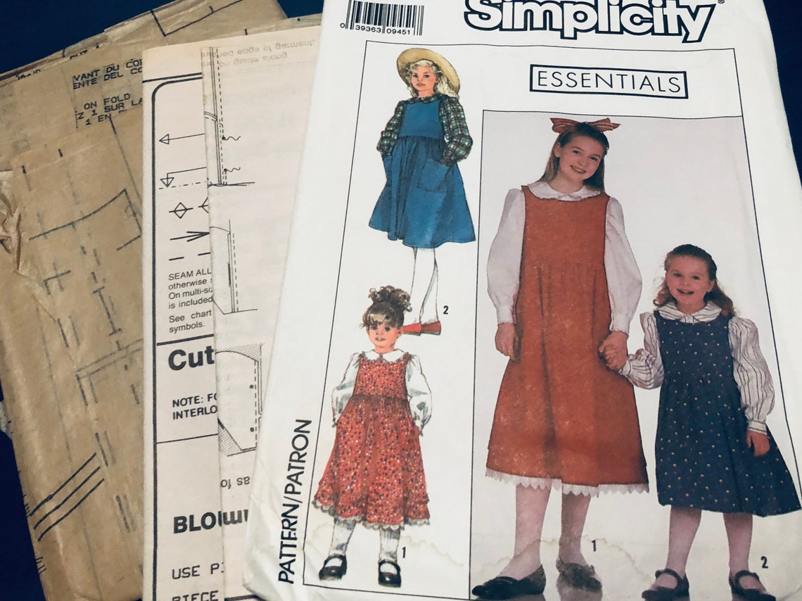Simplicity 9328 Sewing Pattern Childs Jumper and Blouse Girls Sz 5 & 6 ...