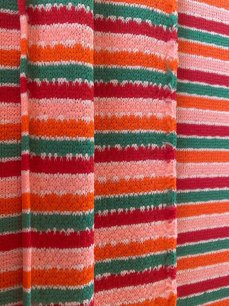 Acrylic Blend Knit Striped Multi Colored Fabric 54 Inches Long X 60 in ...