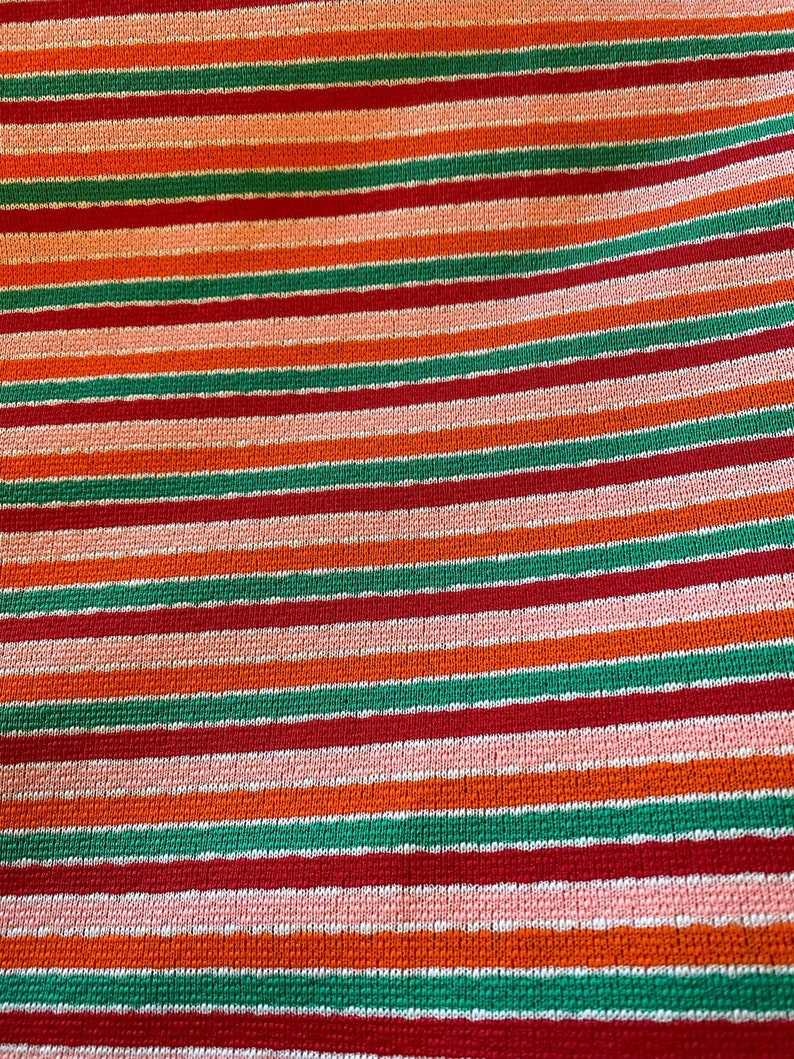 Acrylic Blend Knit Striped Multi Colored Fabric 54 Inches Long X 60 in ...