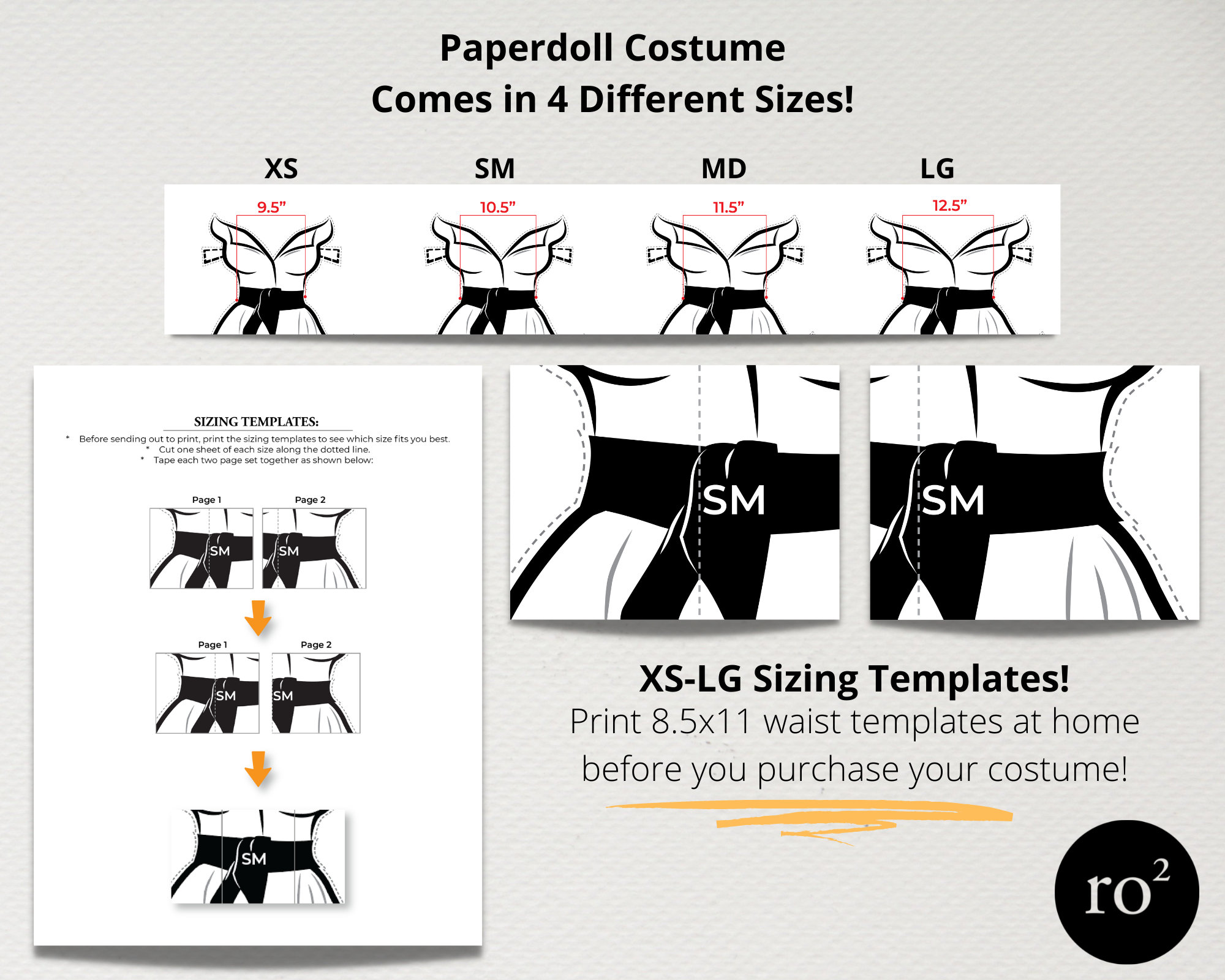 SIZE TEMPLATES, Paper Doll Halloween Costume, Sexy Costume, Cosplay ...