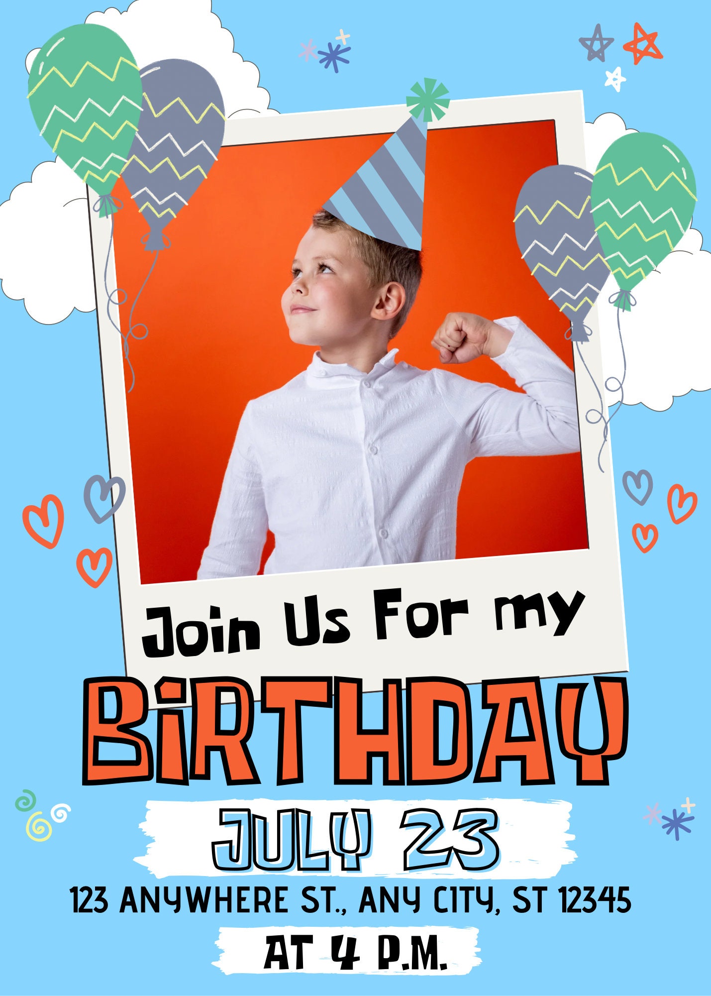 Boys Birthday Invitation Flyer - Etsy