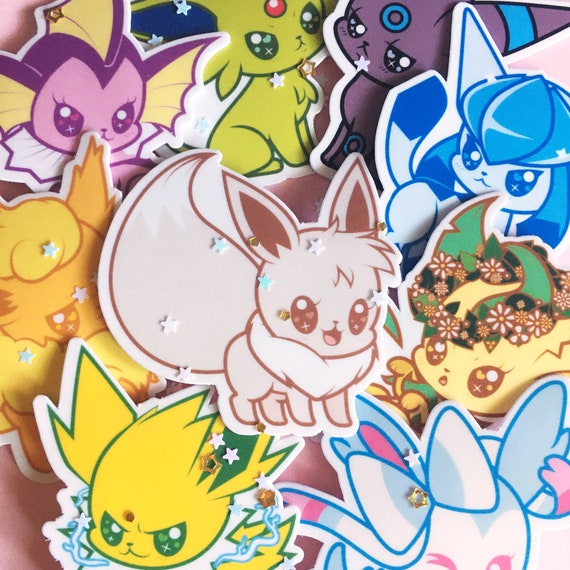 Shiny Evolution Glossy Stickers | Etsy