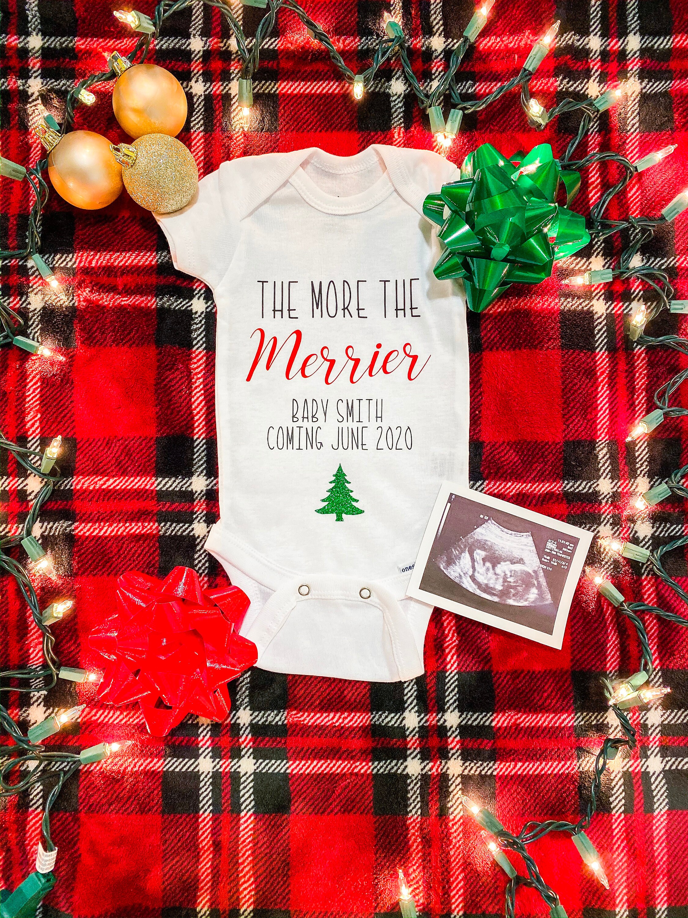 Merry Christmas Baby Announcement | Etsy